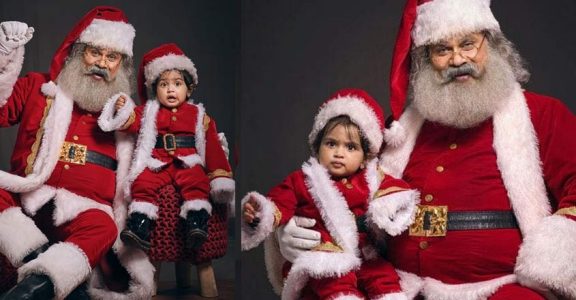 Dileep poses with his little Santa Mahalakshmi; pics go viral