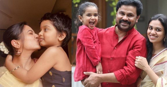 Dileep-Kavya daughter turns 4, gets birthday kiss from big sister ...