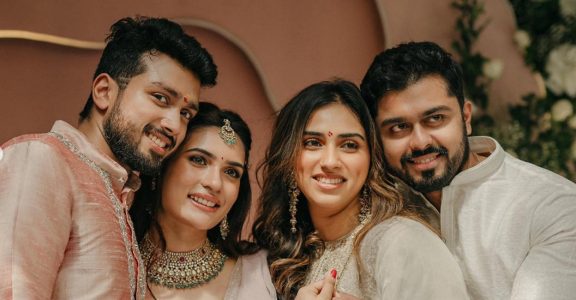 Malavika Jayaram, beau steal the show at Kalidas-Tarini engagement ceremony | Entertainment News ...