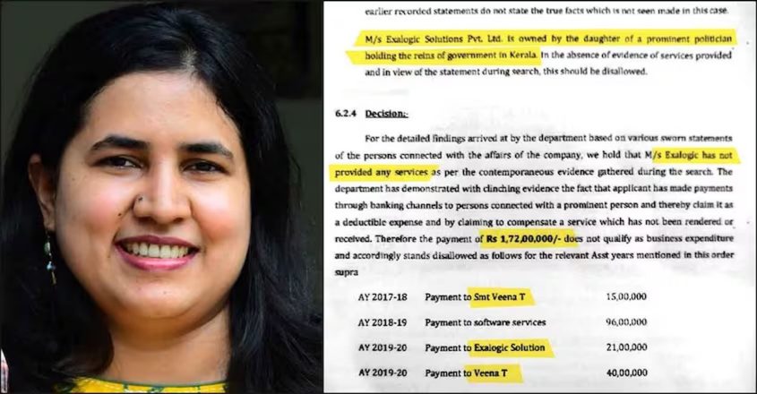 ‘Monthly quota’ for CM’s daughter; Veena Vijayan gets Rs 1.72 crore ...