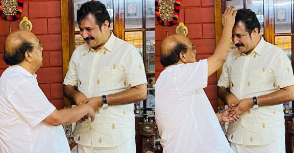 Ariff launches campaign in Alappuzha by seeking blessings from sidelined comrade Sudhakaran