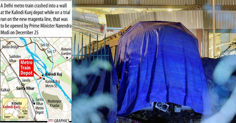 Driverless Delhi Metro train meets with accident during trials | Delhi ...