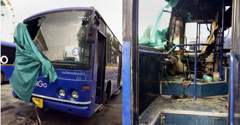 Indigo bus goes up in flames in Chennai airport; none injured | Video ...