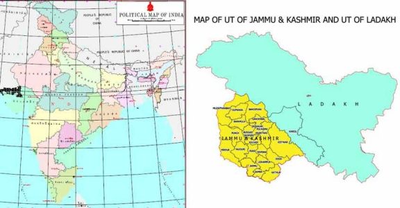 Home Ministry releases new map of India showing 2 new UTs | India news ...