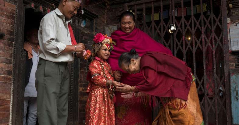Three-year-old Trishna is new Nepali living goddess | Goddess Taleju ...