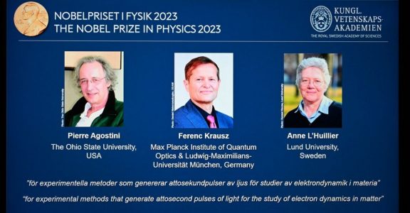 Three scientists win Nobel Prize in Physics for looking at electrons in ...