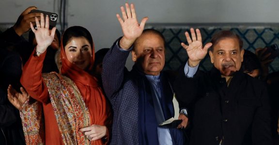 Pakistan's former PM Nawaz Sharif claims victory in national elections
