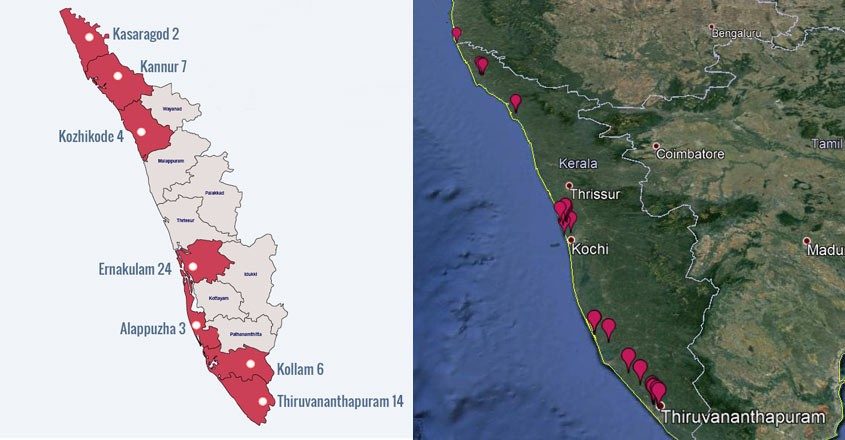 In maps: 65 major Coastal Regulation Zone violations in Kerala | Kerala ...
