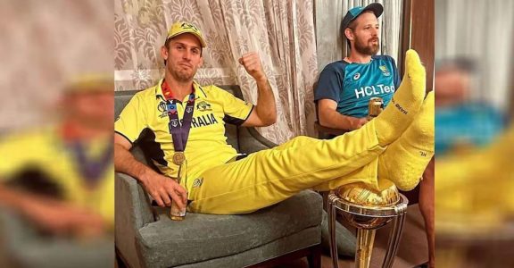 Mitchell Marsh defends resting feet on World Cup trophy | Cricket News ...