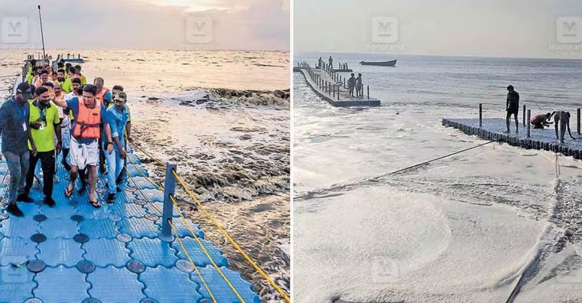 Newly-launched floating sea bridge at Chavakkad collapses | Travel ...